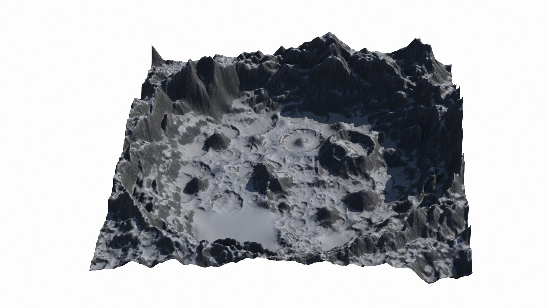Moon Crater Terrain For Games 3D Model - TurboSquid 2285967