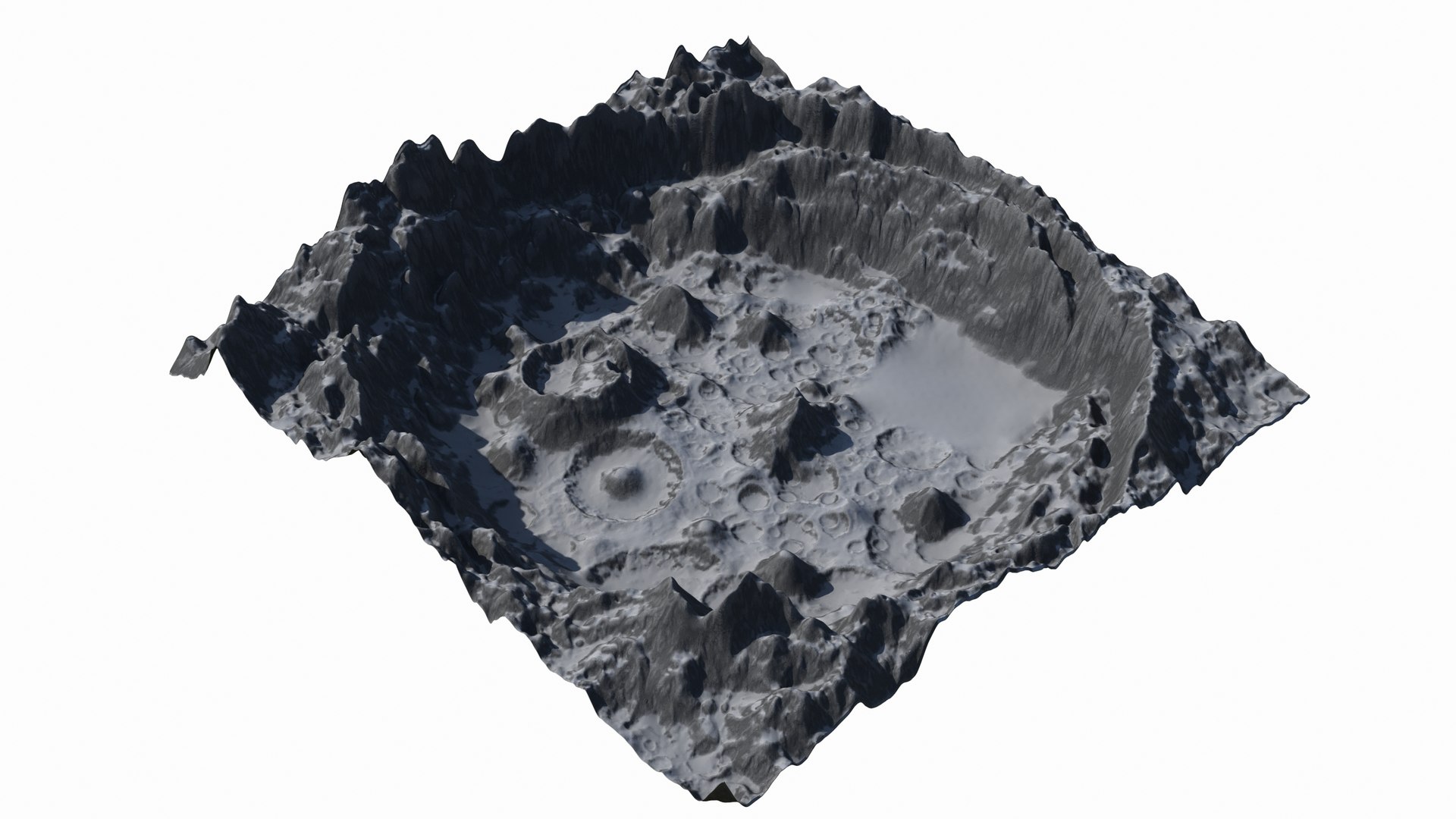 Moon Crater Terrain For Games 3D Model - TurboSquid 2285967