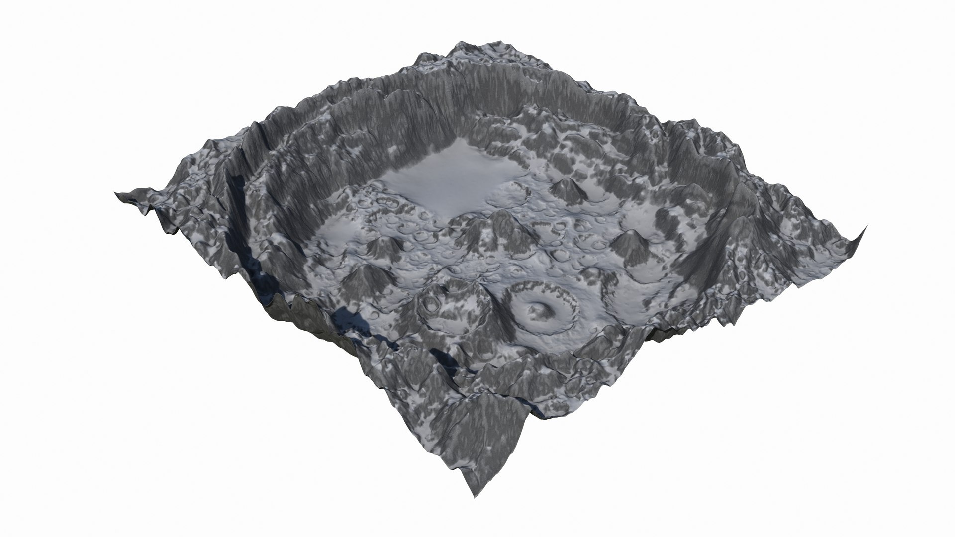 Moon Crater Terrain For Games 3D Model - TurboSquid 2285967