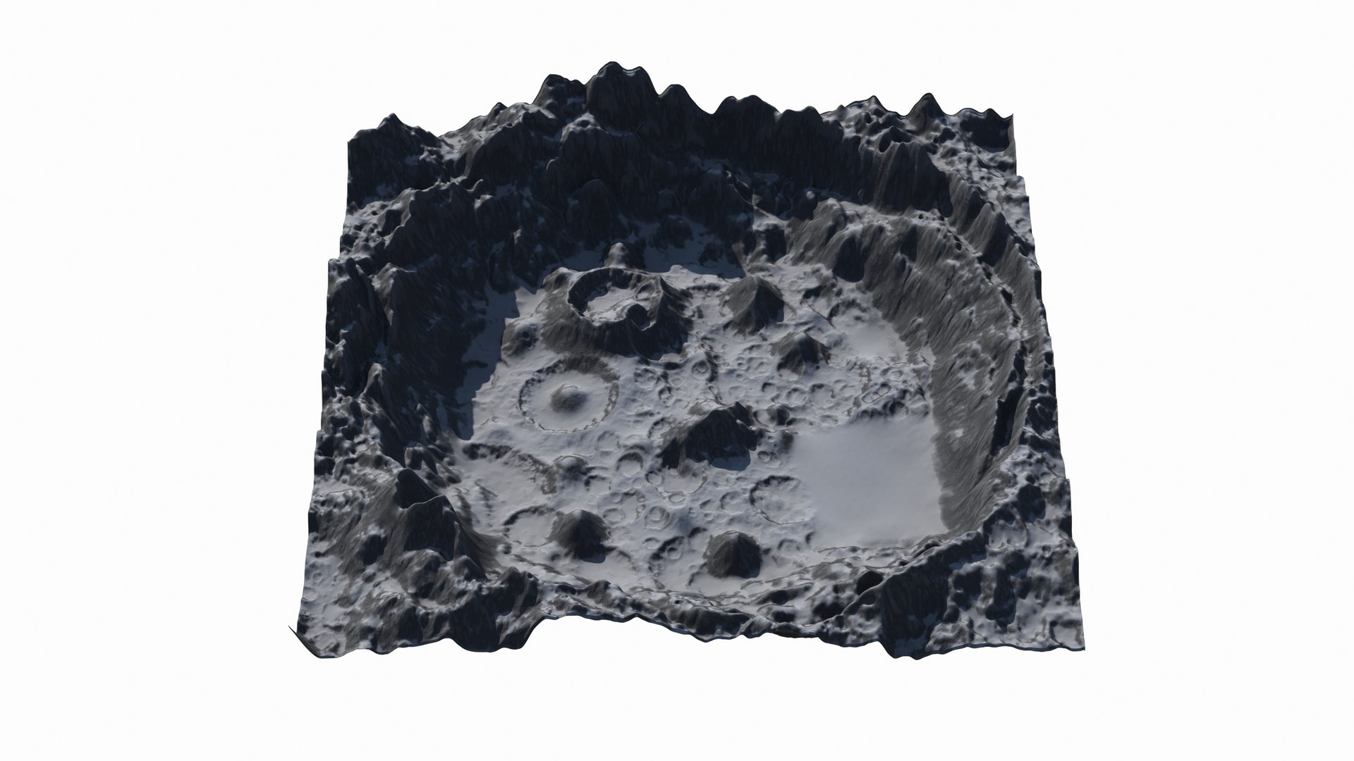 Moon Crater Terrain For Games 3D Model - TurboSquid 2285967