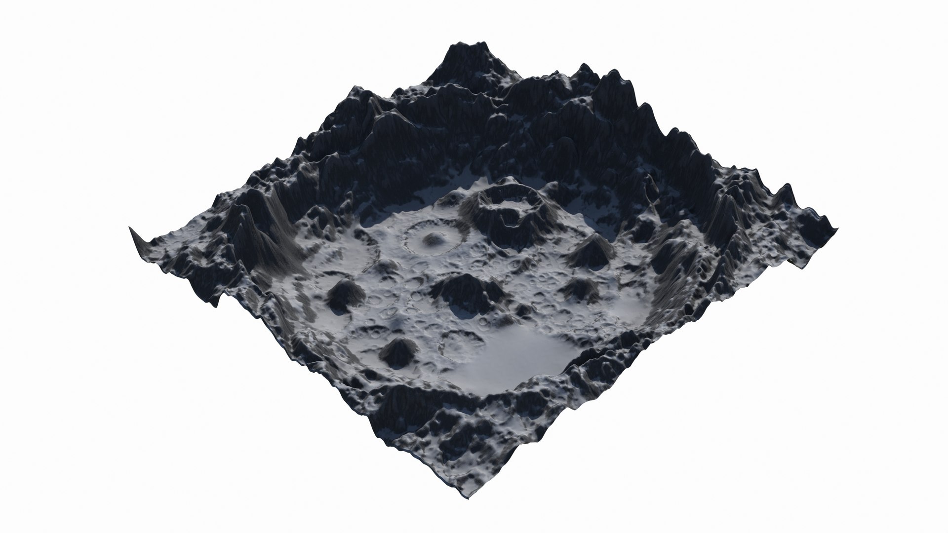 Moon Crater Terrain For Games 3D Model - TurboSquid 2285967