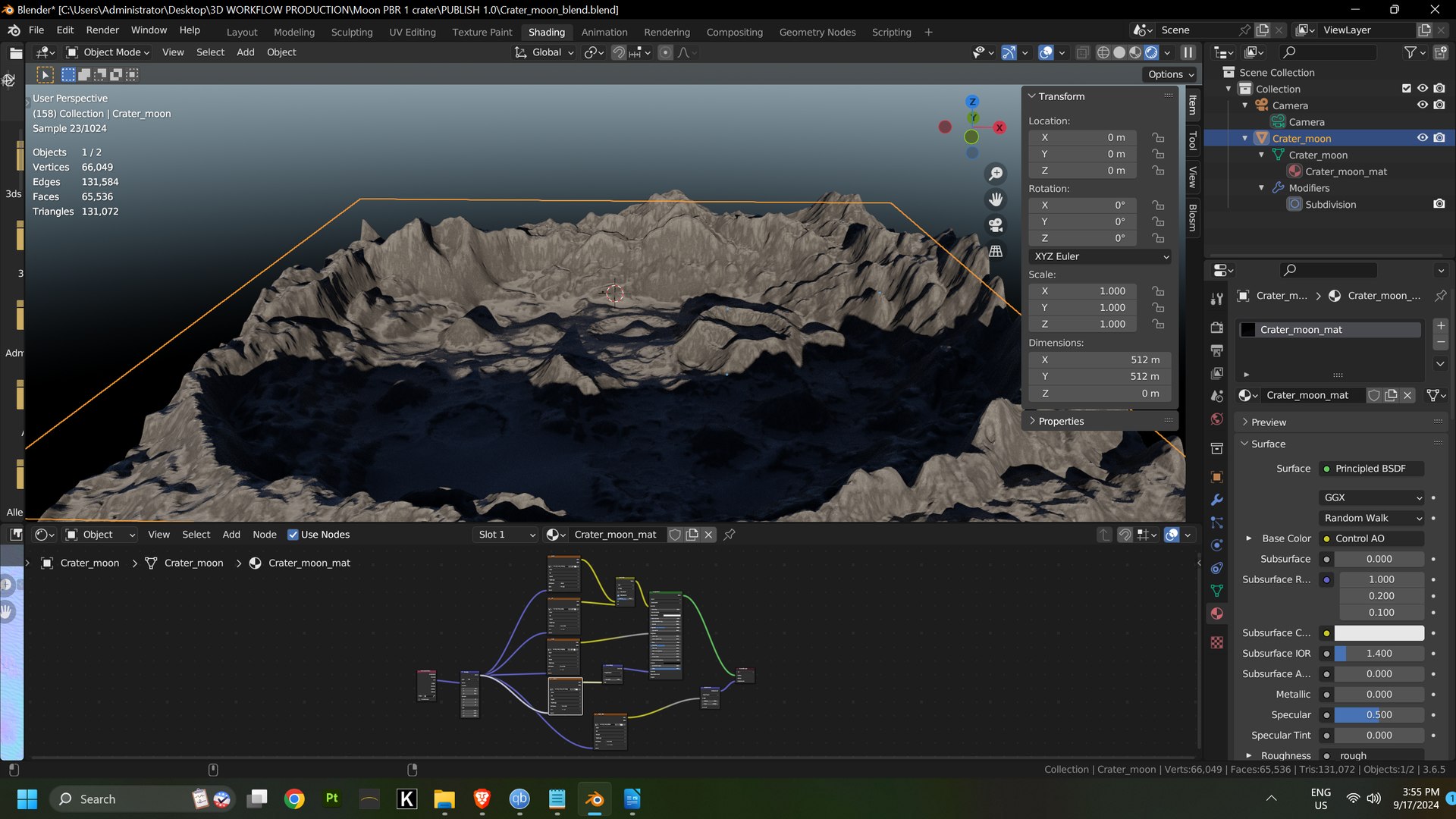 Moon Crater Terrain For Games 3D Model - TurboSquid 2285967