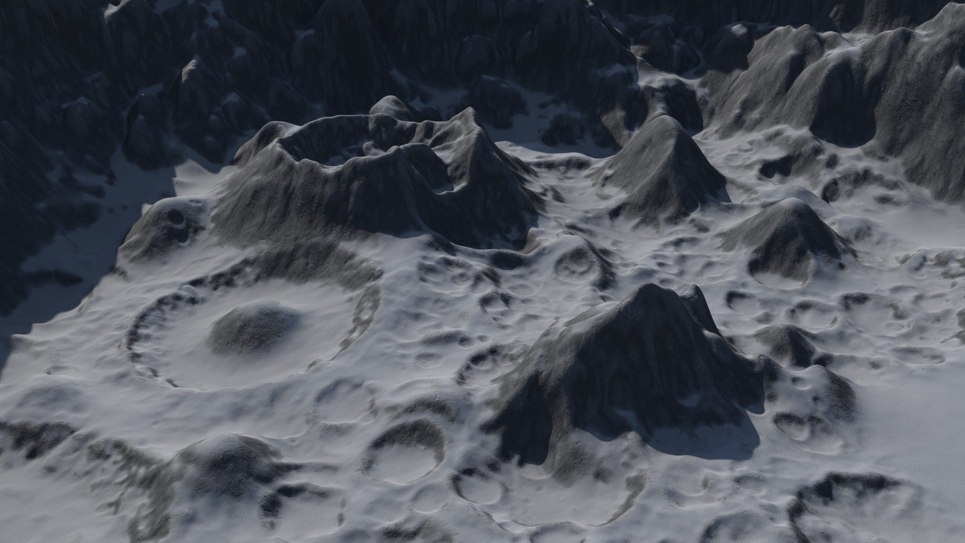Moon Crater Terrain For Games 3D Model - TurboSquid 2285967