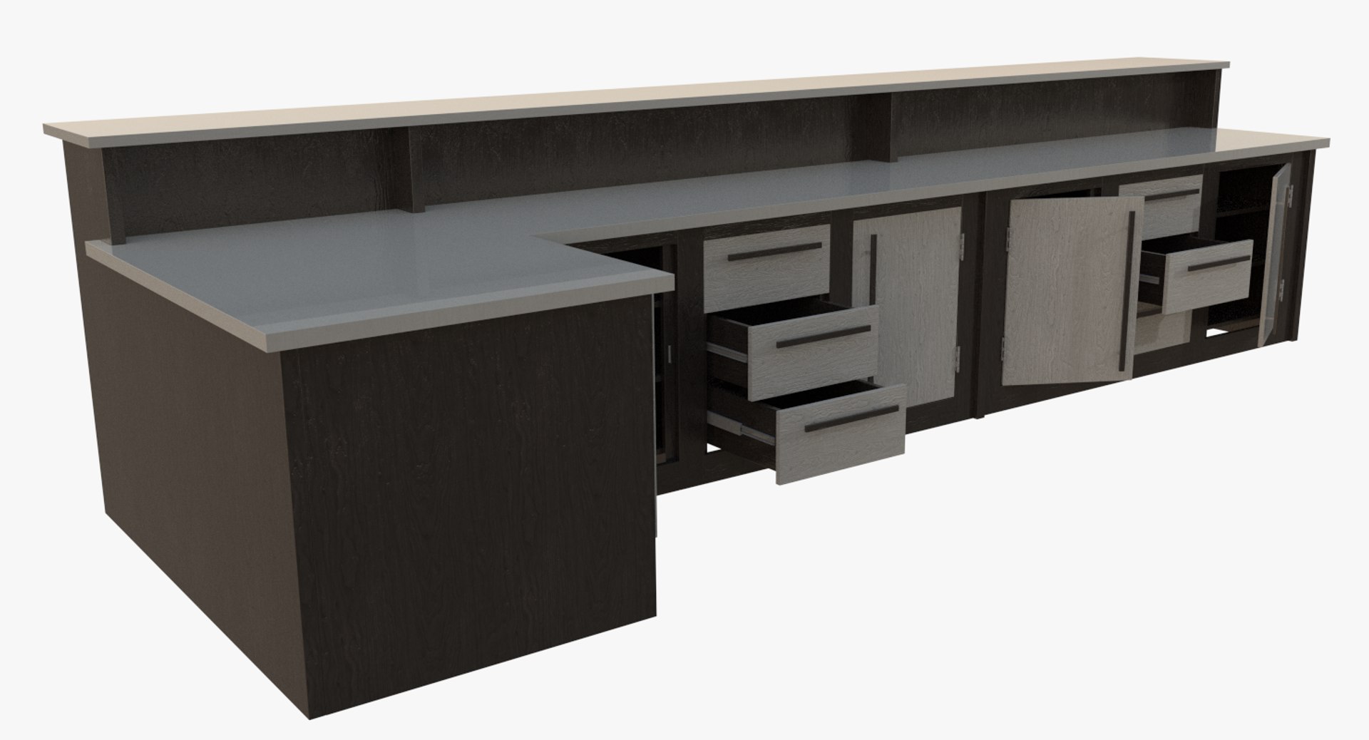 3d Interactive Kitchen Bar Counter Model