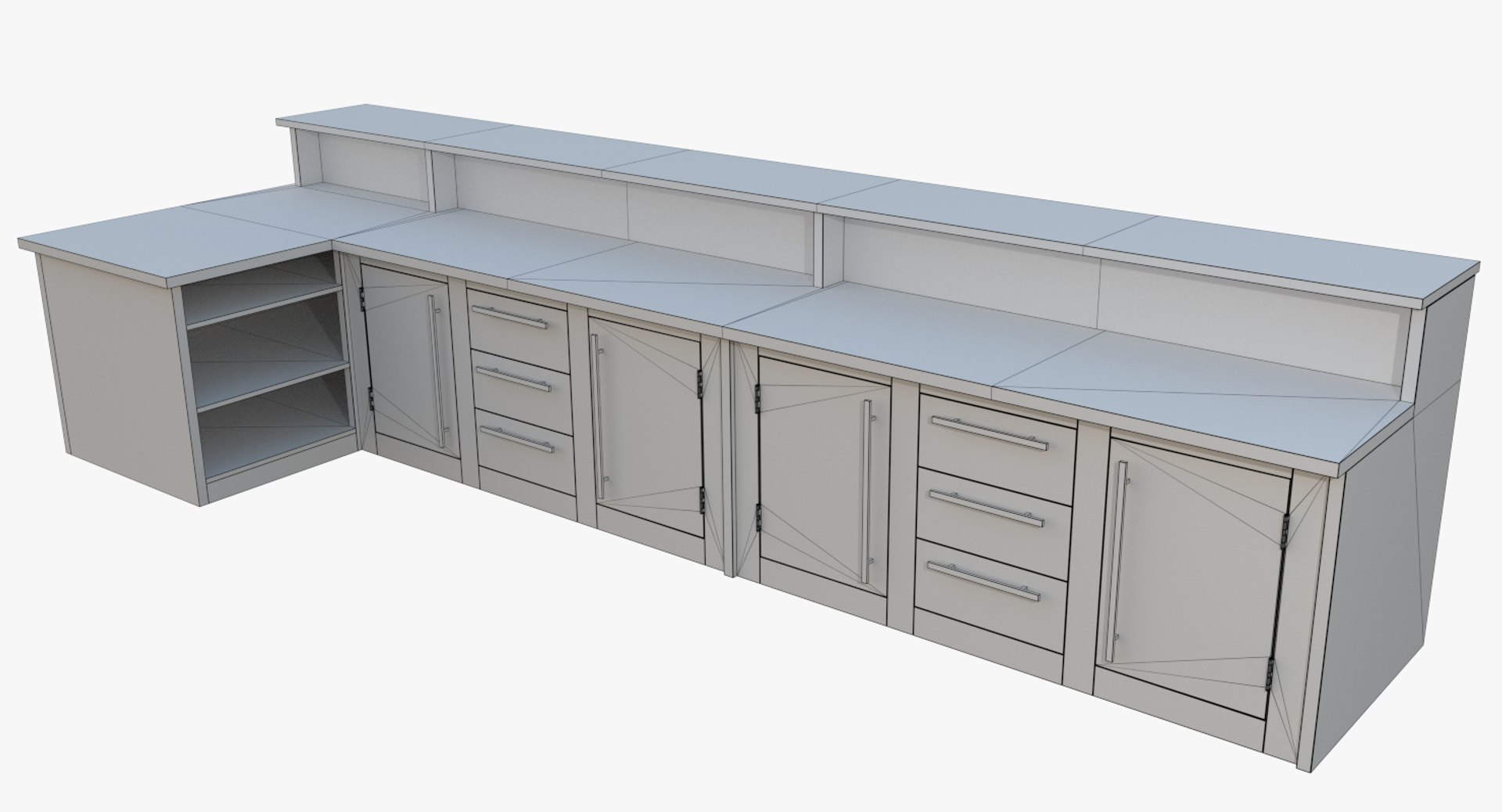3d Interactive Kitchen Bar Counter Model
