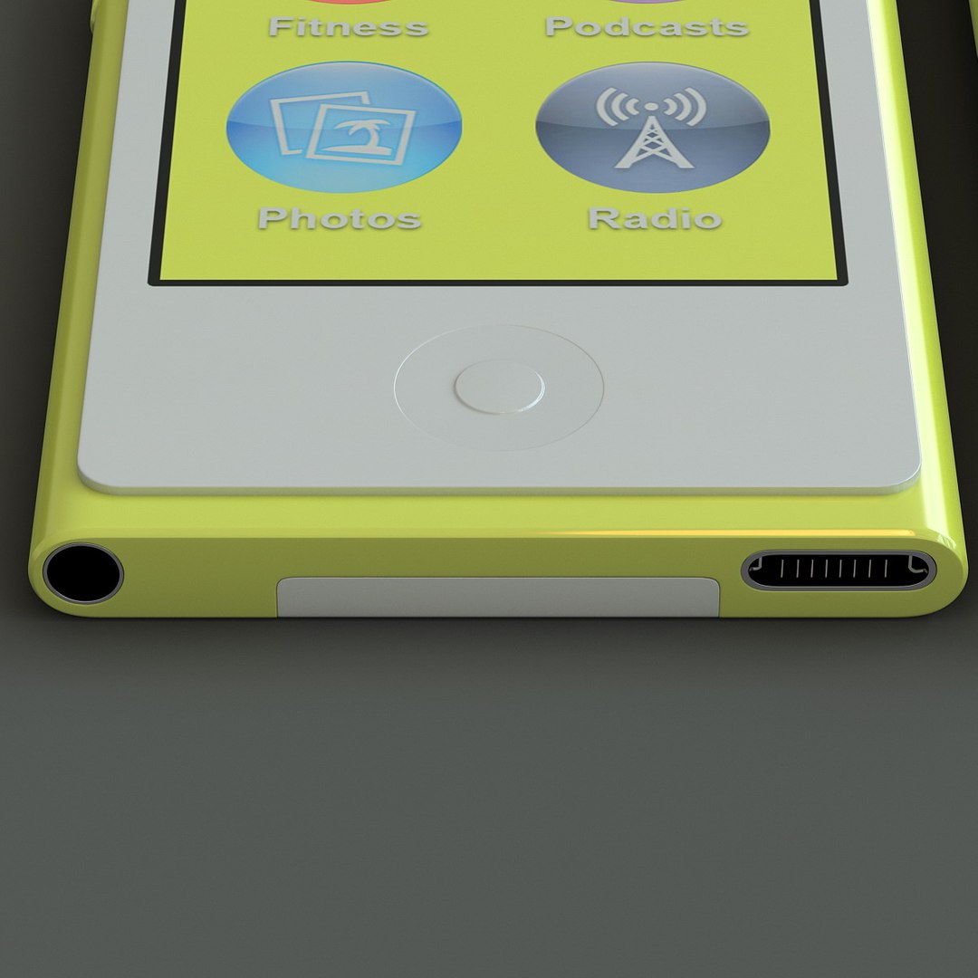 3d yellow ipod nano 7th model