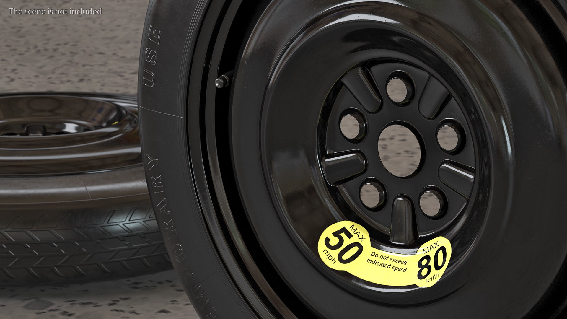 3D Model Temporary Spare Wheel With Tyre 125 R15 - TurboSquid 1745119