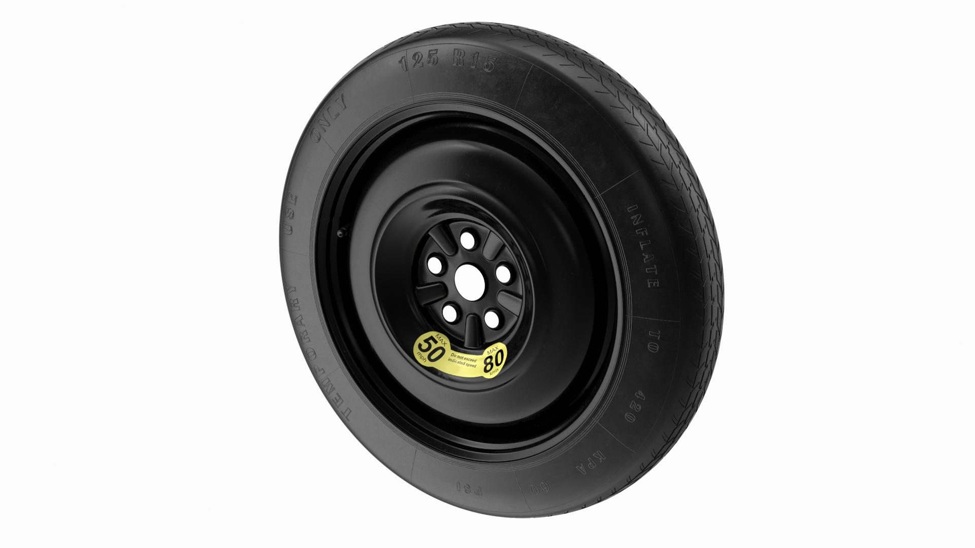 3D Model Temporary Spare Wheel With Tyre 125 R15 - TurboSquid 1745119