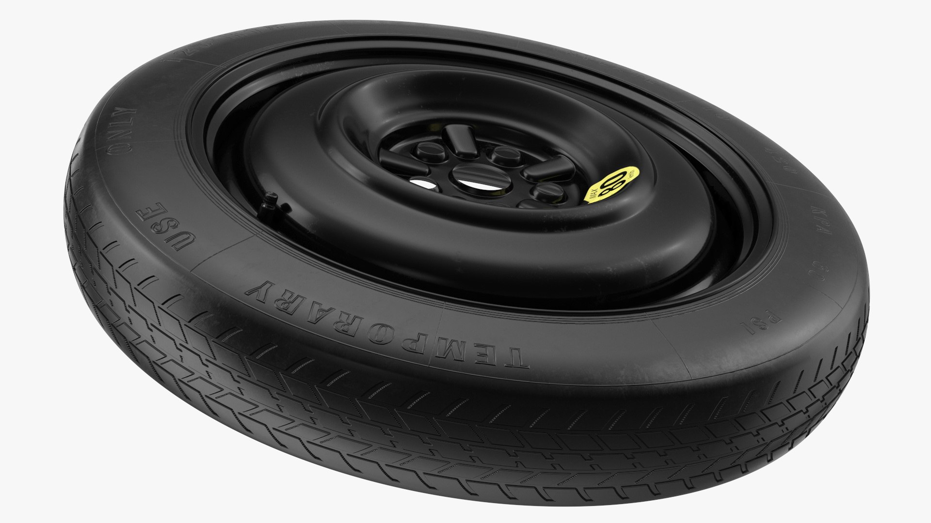 3D Model Temporary Spare Wheel With Tyre 125 R15 - TurboSquid 1745119