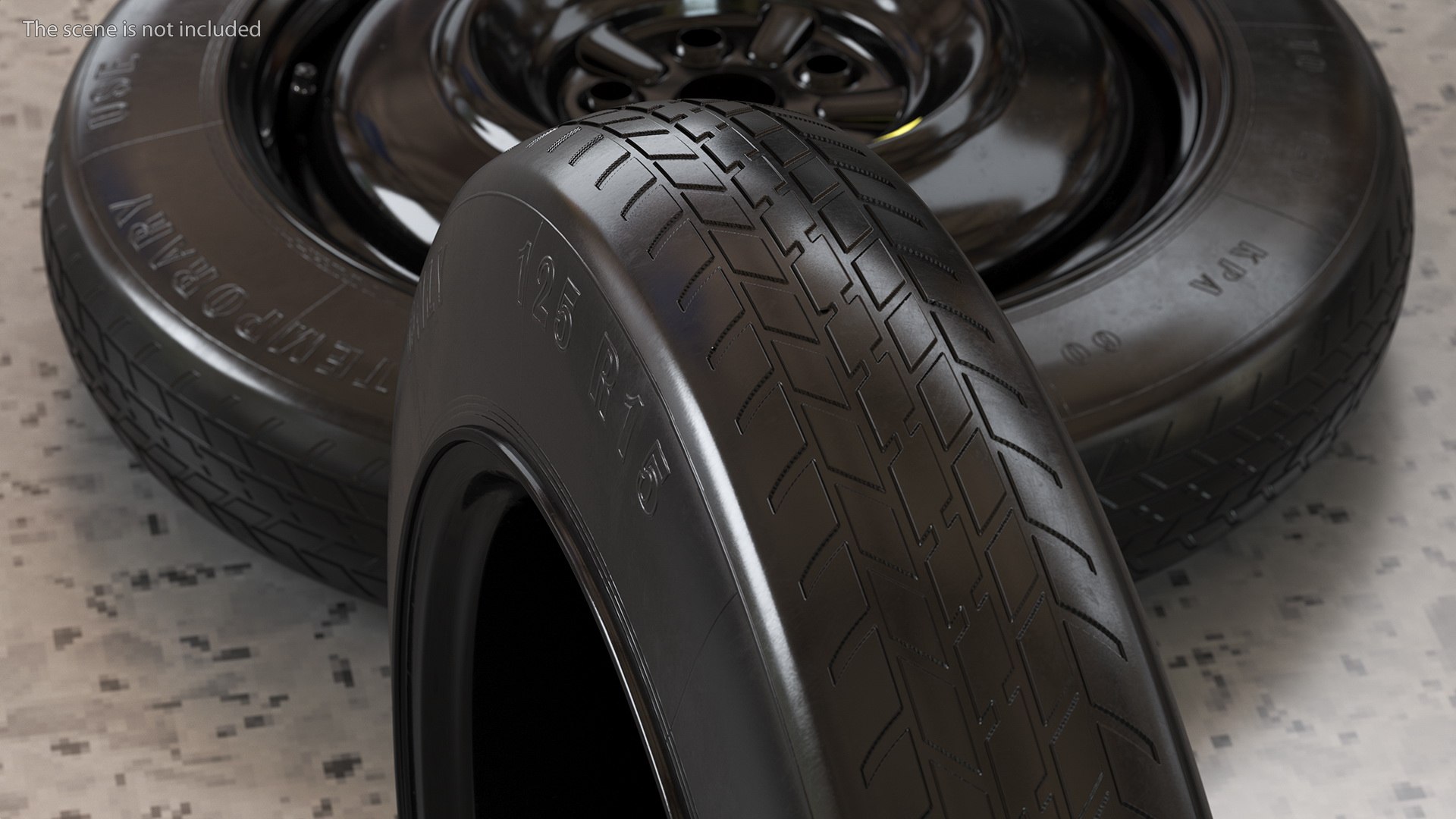 3D Model Temporary Spare Wheel With Tyre 125 R15 - TurboSquid 1745119