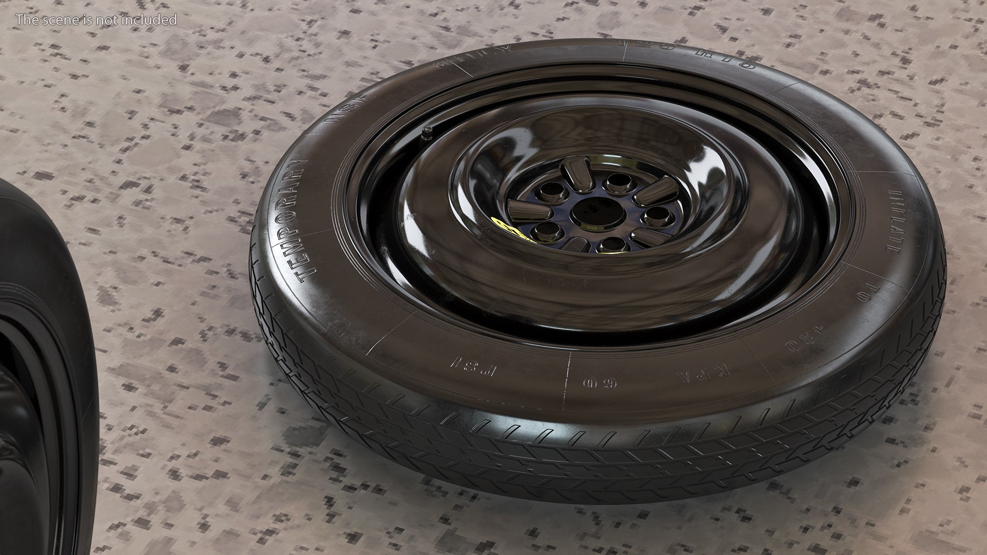 3D Model Temporary Spare Wheel With Tyre 125 R15 - TurboSquid 1745119