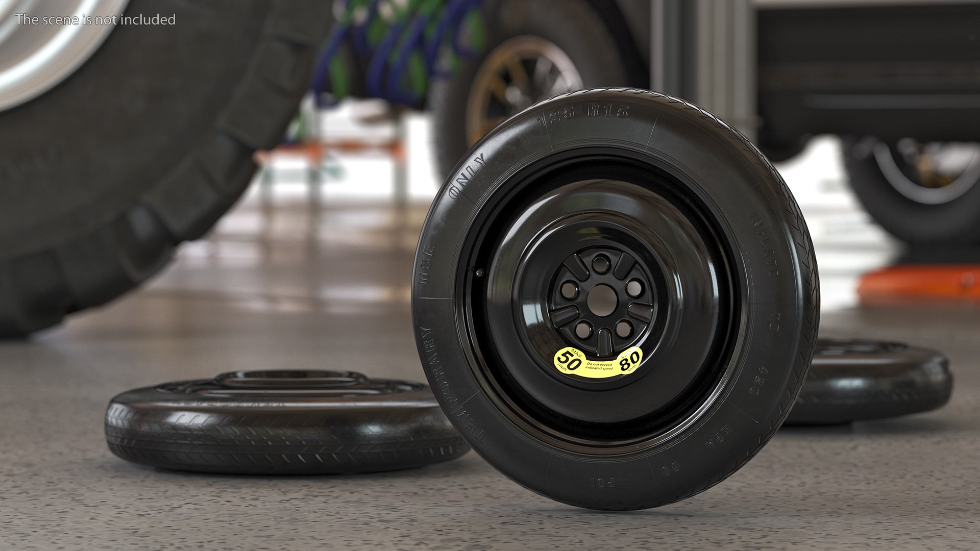 3D Model Temporary Spare Wheel With Tyre 125 R15 - TurboSquid 1745119