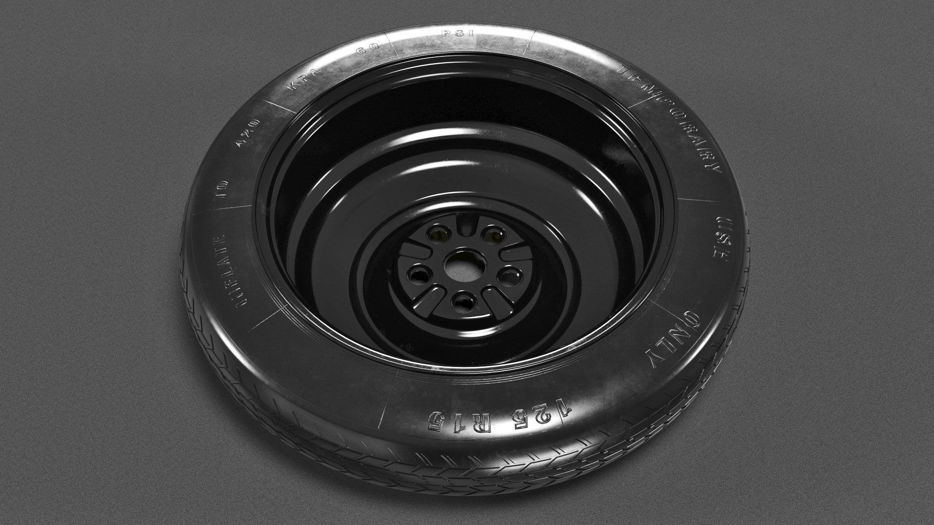 3D Model Temporary Spare Wheel With Tyre 125 R15 - TurboSquid 1745119