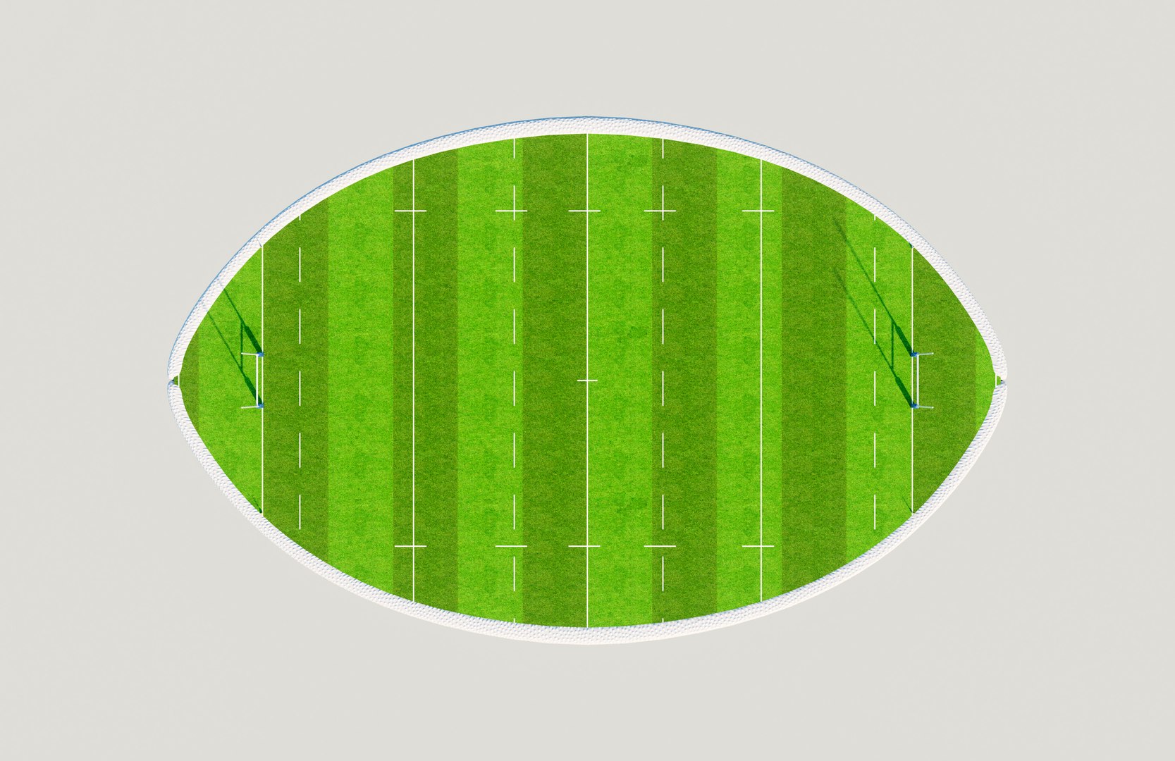 3D Rugby Half Ball And Rugby Field - TurboSquid 2131130