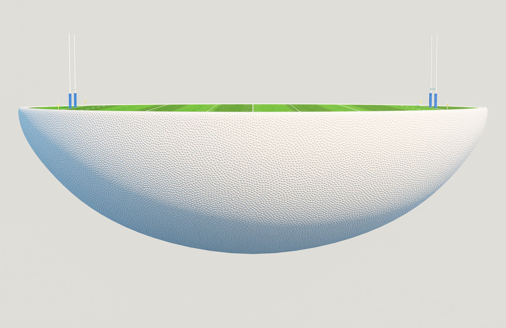 3D Rugby Half Ball And Rugby Field - TurboSquid 2131130