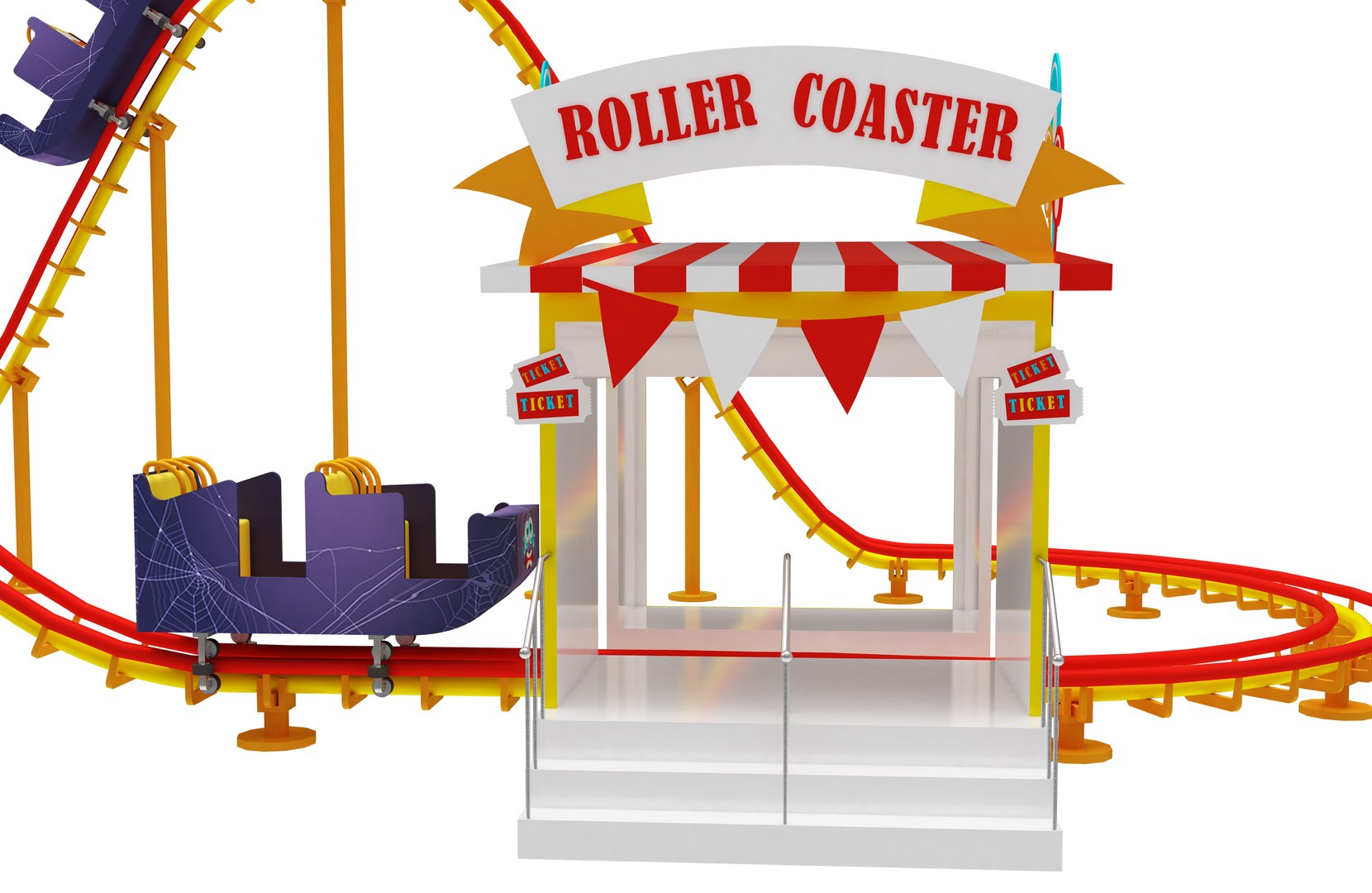 Roller Coaster Model - TurboSquid 1546892