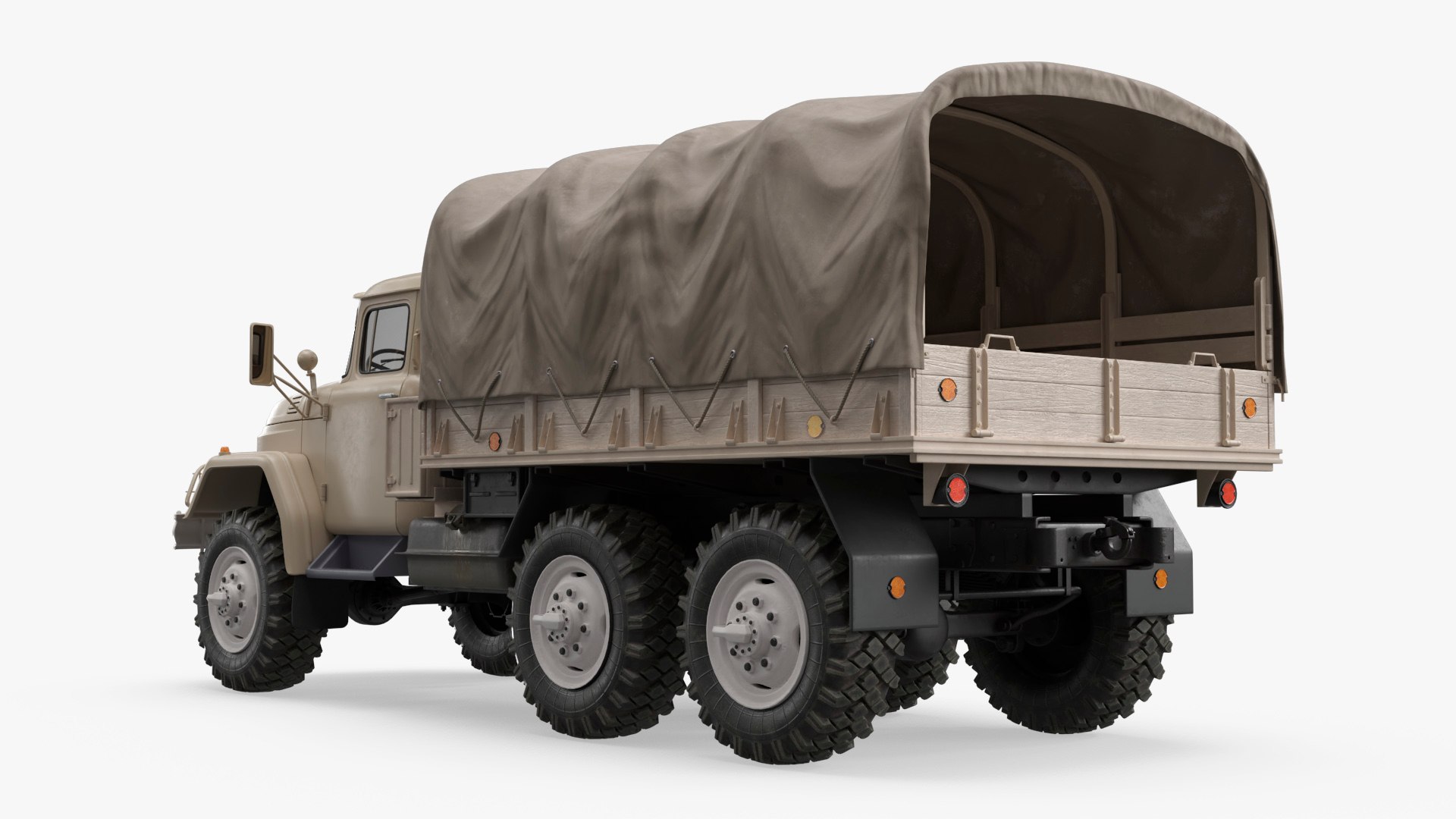 3D Field Supply Truck With Canvas Cargo Compartment Rigged For Cinema ...