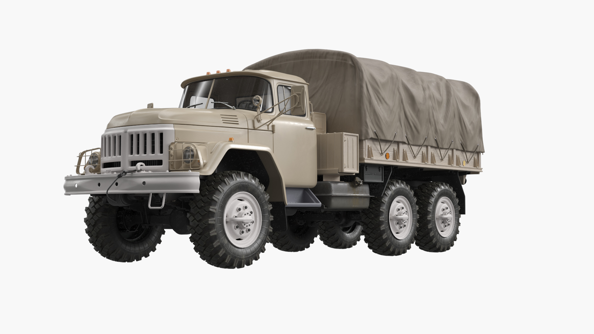 3D Field Supply Truck With Canvas Cargo Compartment Rigged For Cinema ...