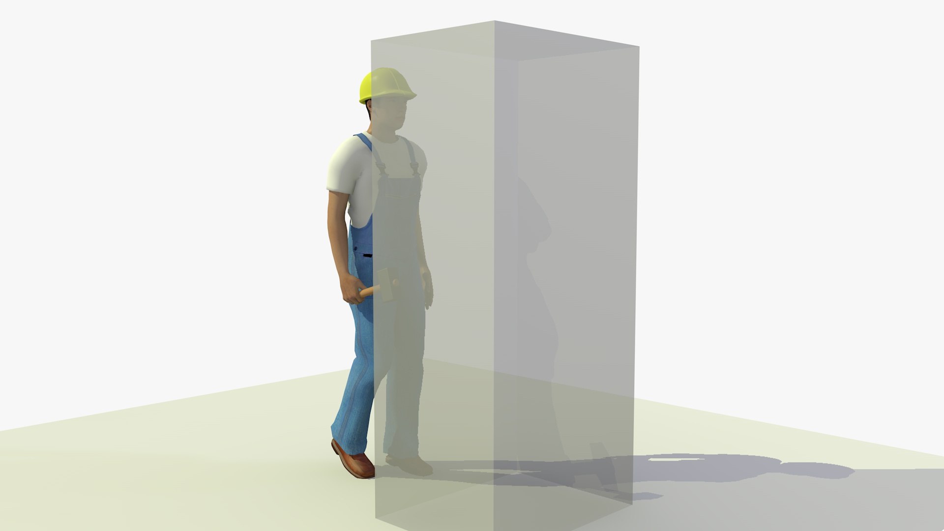 CONSTRUCTION WORKMAN STANDING USING A HAMMER 3D model - TurboSquid 1972625