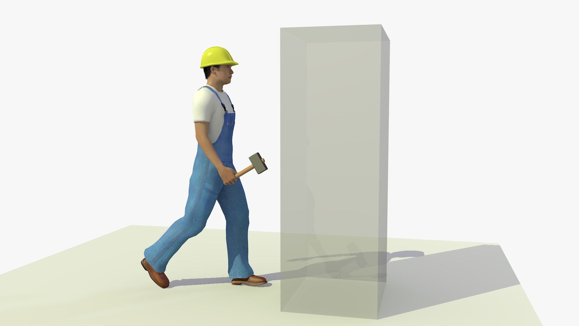 CONSTRUCTION WORKMAN STANDING USING A HAMMER 3D model - TurboSquid 1972625