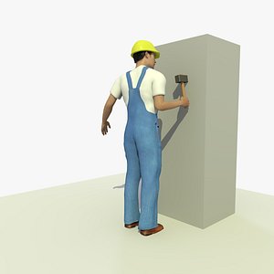 3D ANIMATED CONSTRUCTION WORKER USING SAW STANDING - TurboSquid 1975548