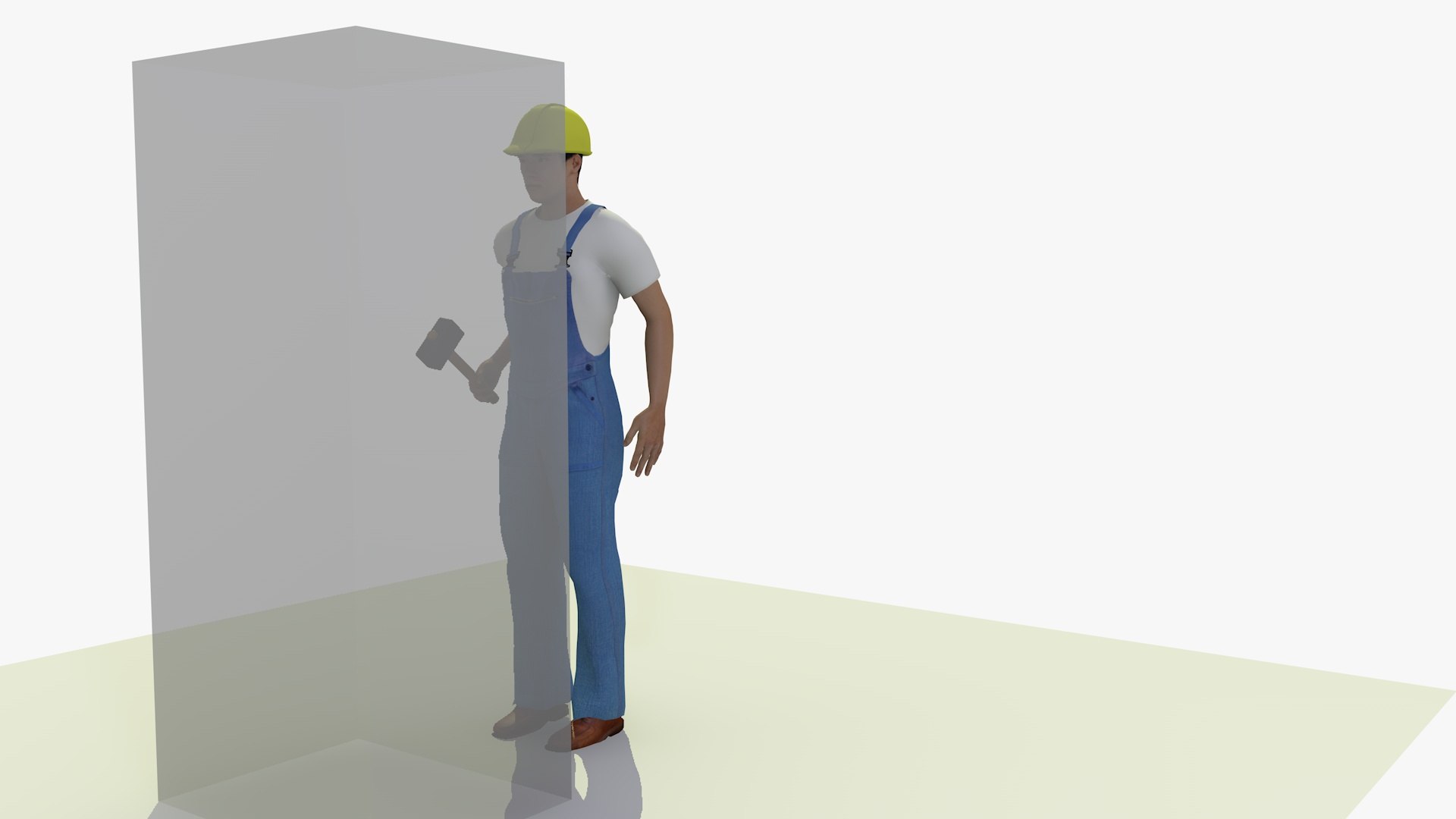 CONSTRUCTION WORKMAN STANDING USING A HAMMER 3D model - TurboSquid 1972625