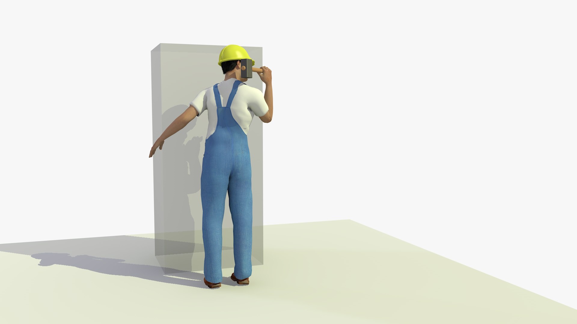 CONSTRUCTION WORKMAN STANDING USING A HAMMER 3D model - TurboSquid 1972625