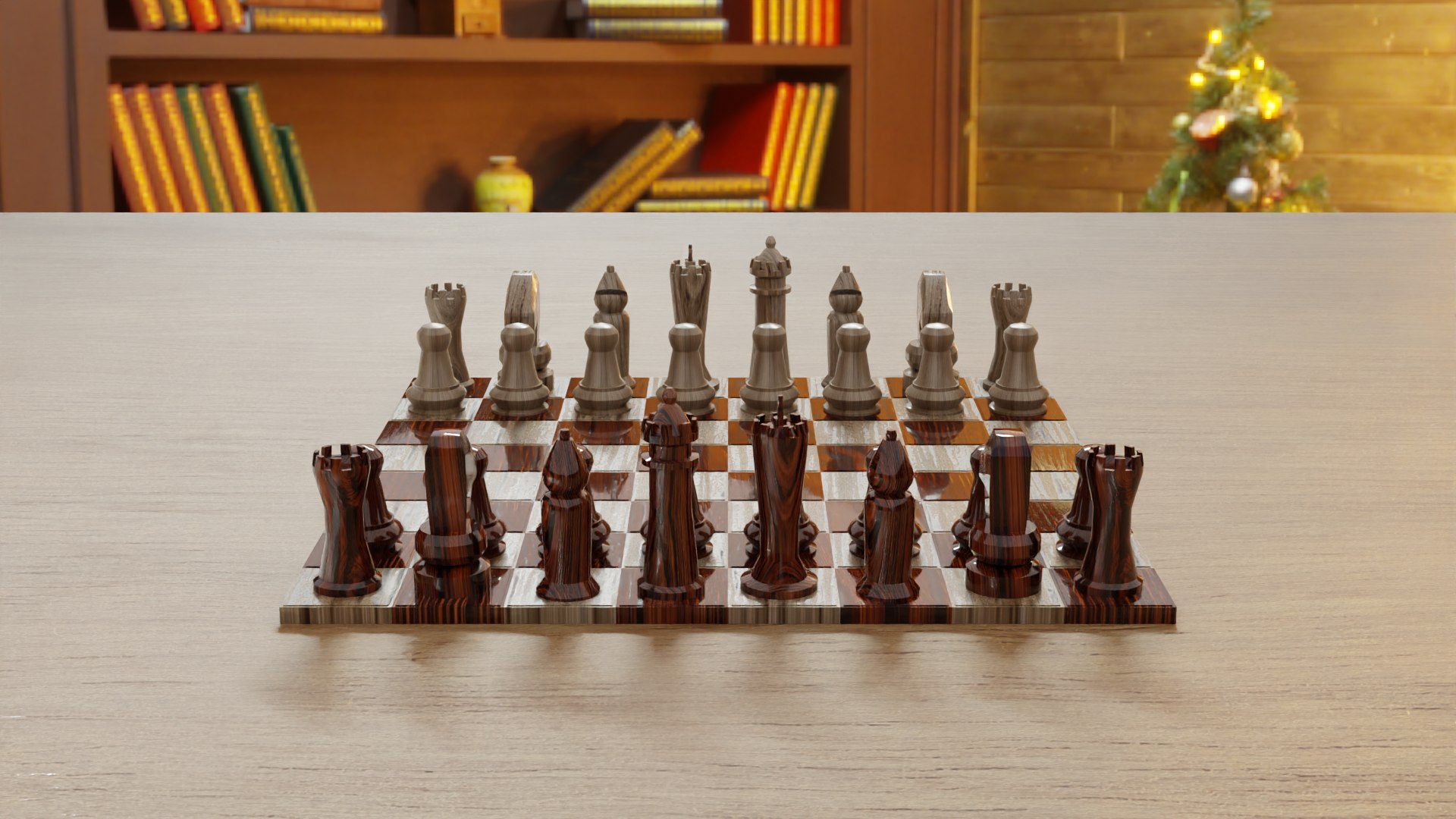 3D Wooden Chess Set Model - TurboSquid 1884631