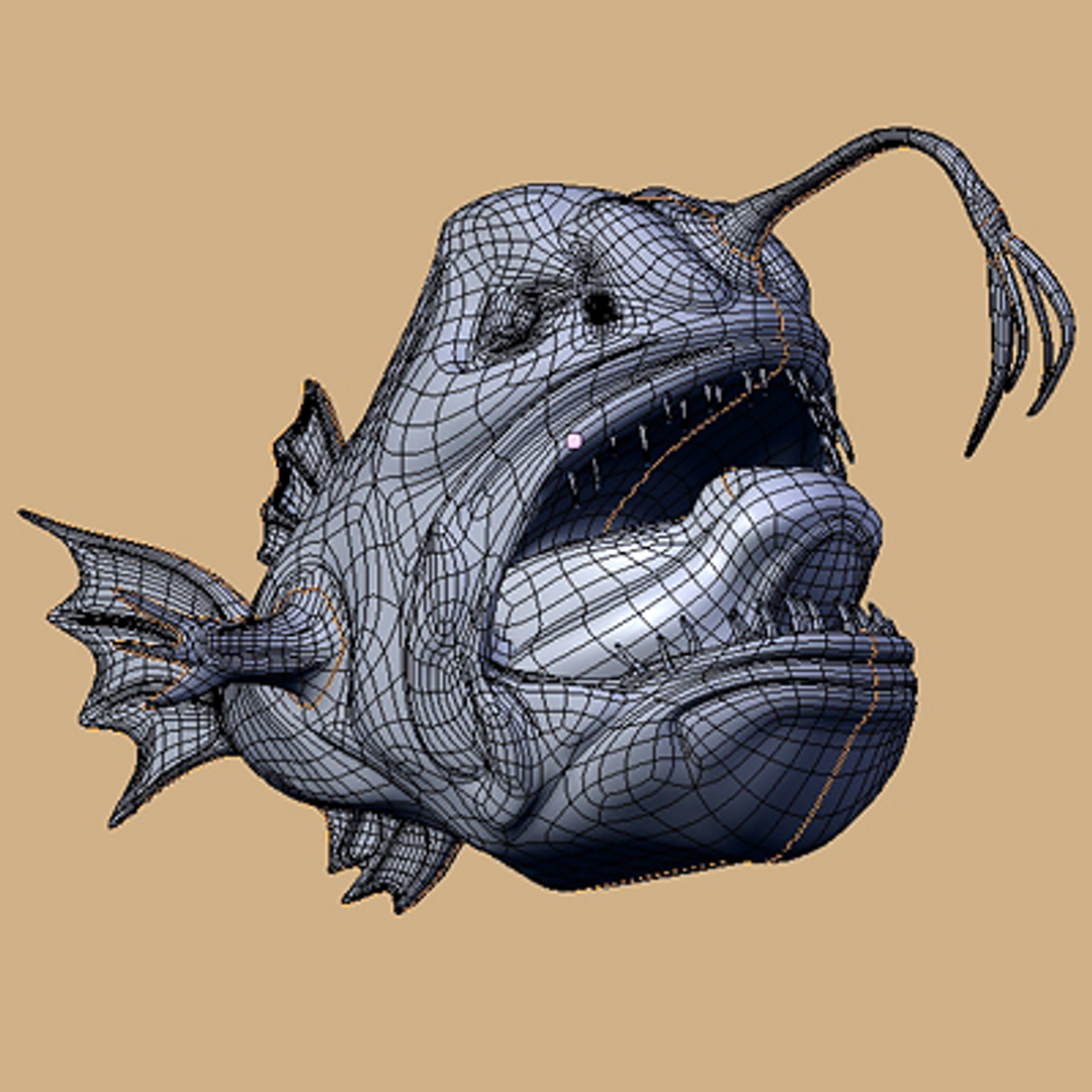 3d model angler fish