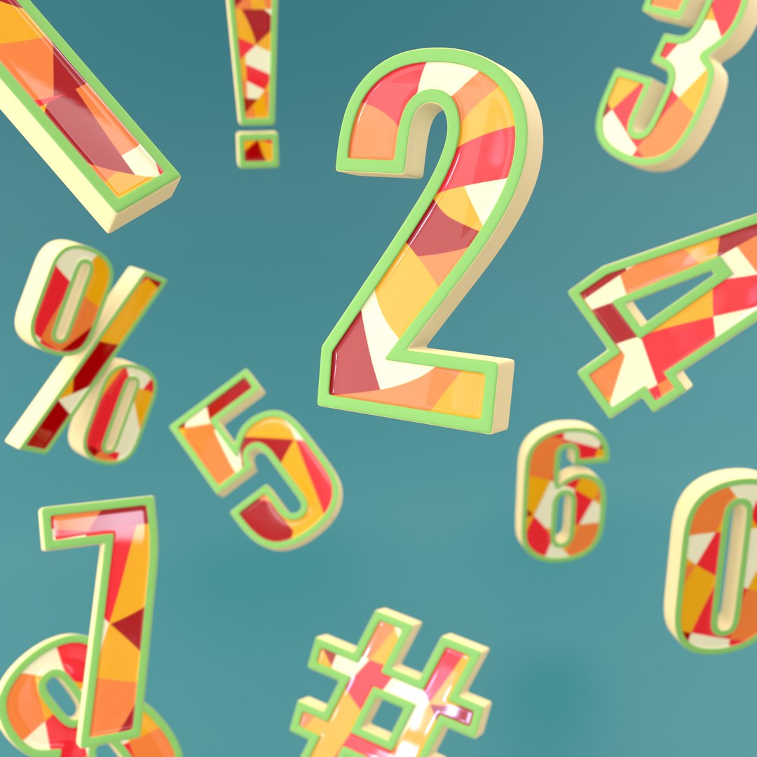 Set Of Numbers From 0 To 9 And Symbols Model - TurboSquid 2002795