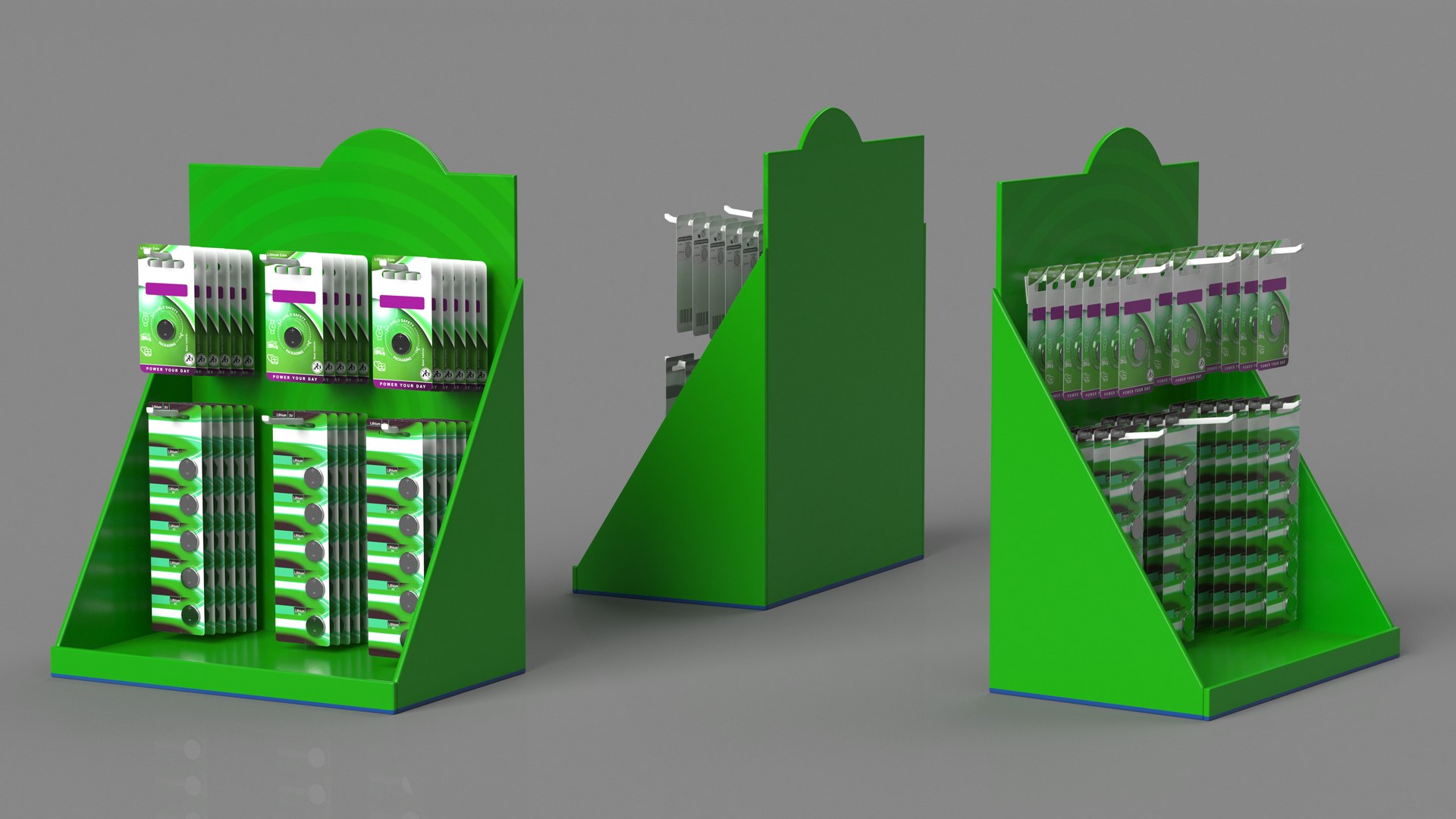 3D Green Counter Top Display with Goods - TurboSquid 2135160