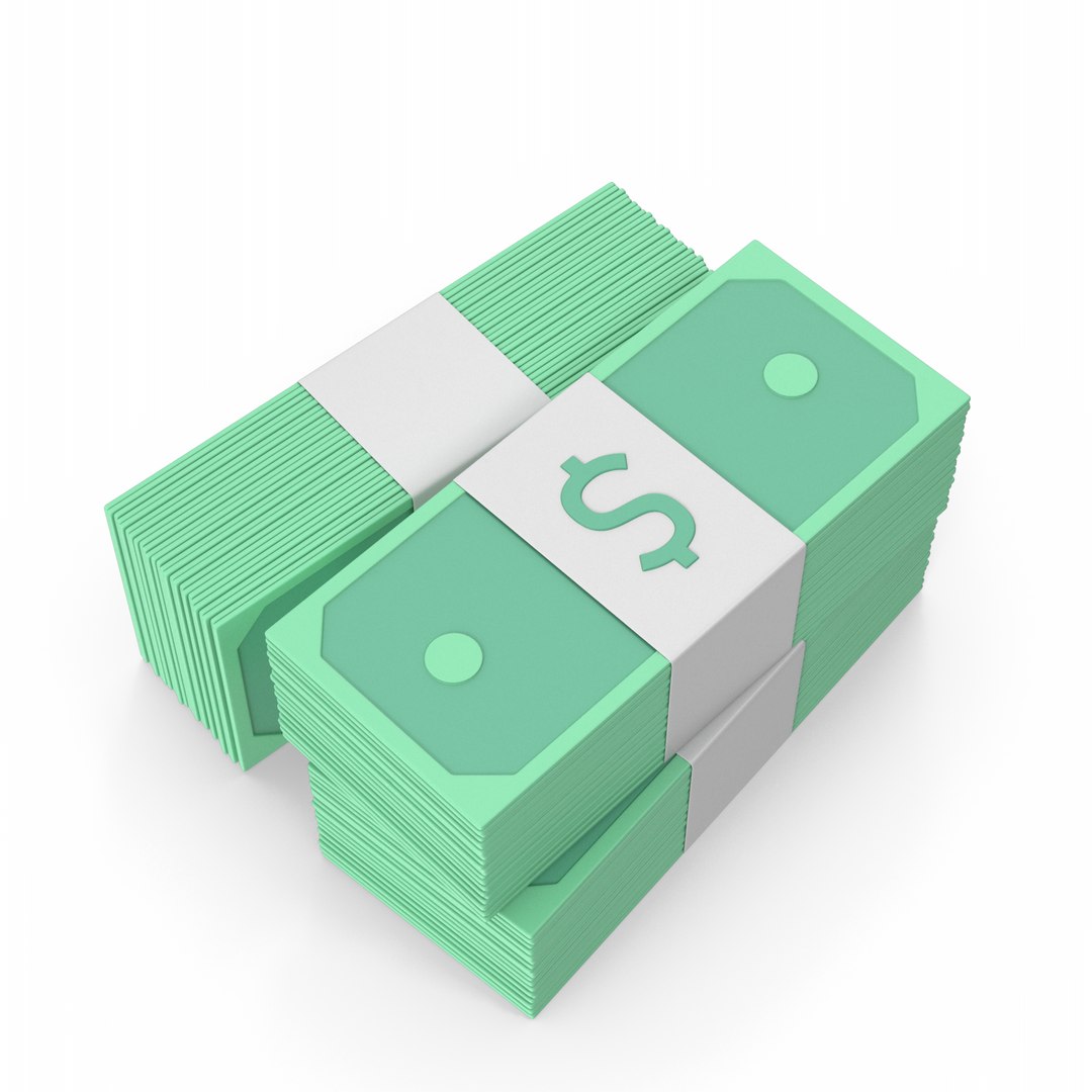 Cartoony Banknote Stack Model - TurboSquid 2135410