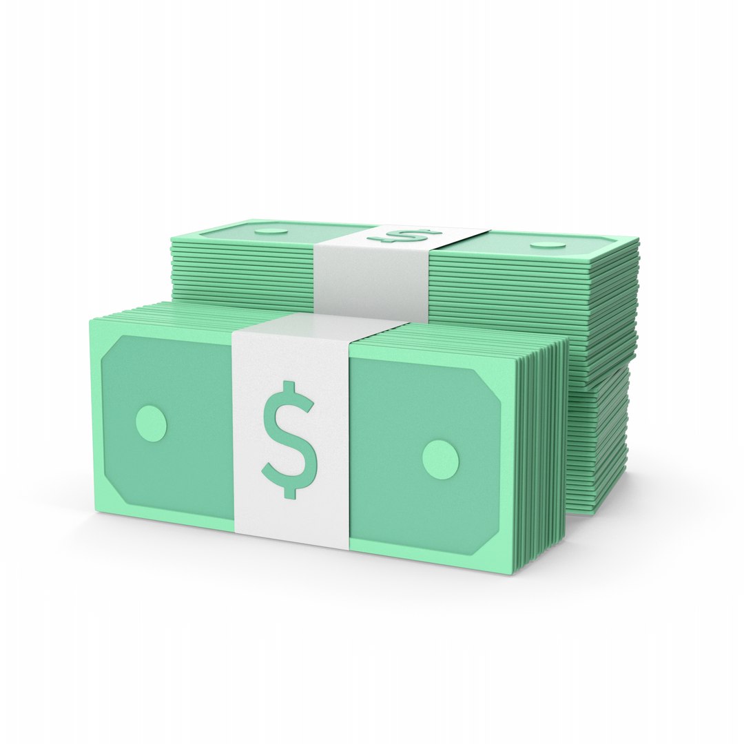 Cartoony Banknote Stack Model - TurboSquid 2135410