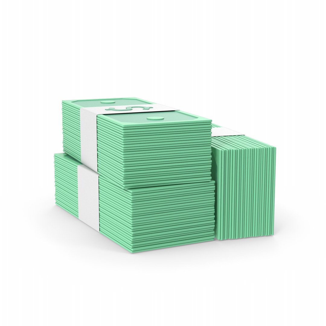 Cartoony Banknote Stack Model - TurboSquid 2135410