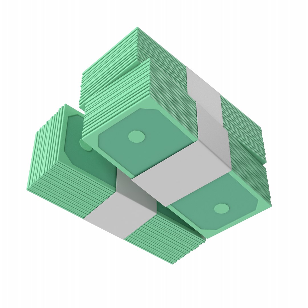 Cartoony Banknote Stack Model - TurboSquid 2135410