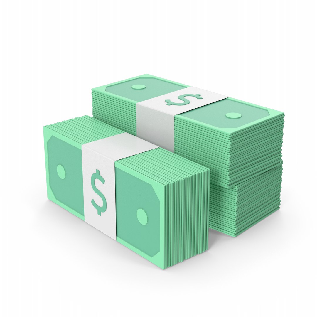 Cartoony Banknote Stack Model - TurboSquid 2135410