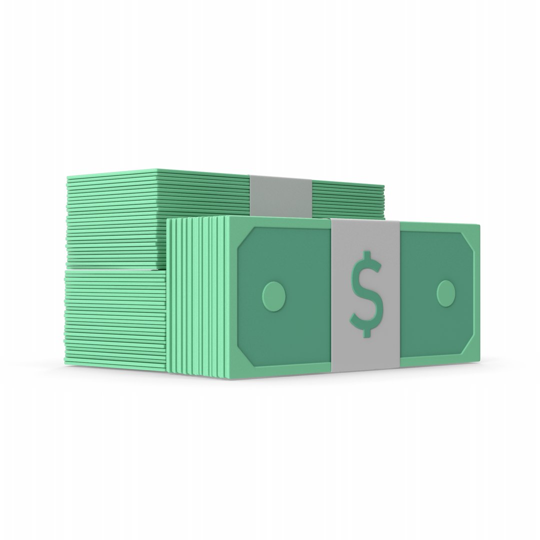 Cartoony Banknote Stack Model - TurboSquid 2135410