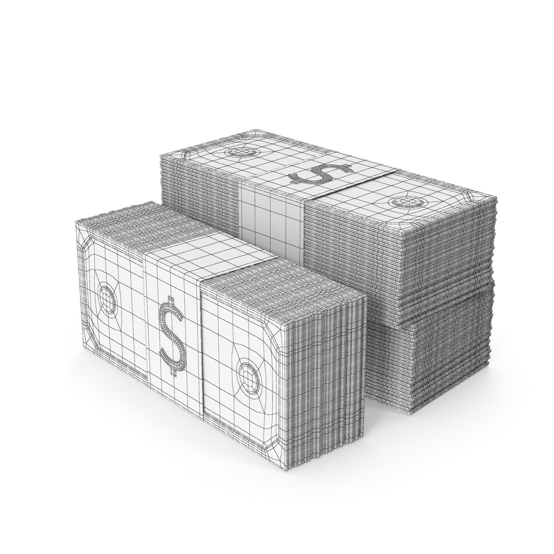Cartoony Banknote Stack Model - TurboSquid 2135410