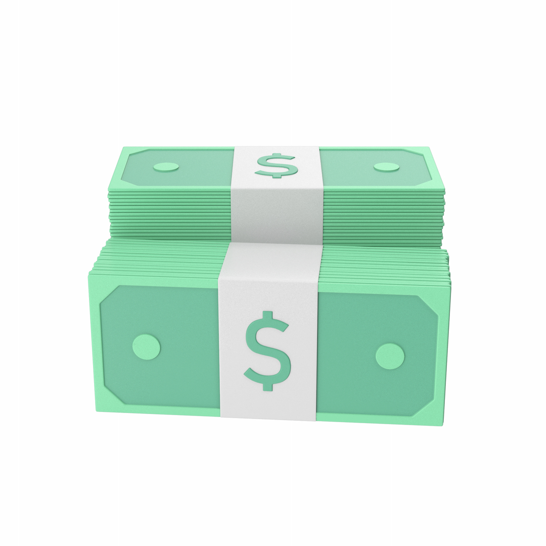 Cartoony Banknote Stack Model - TurboSquid 2135410