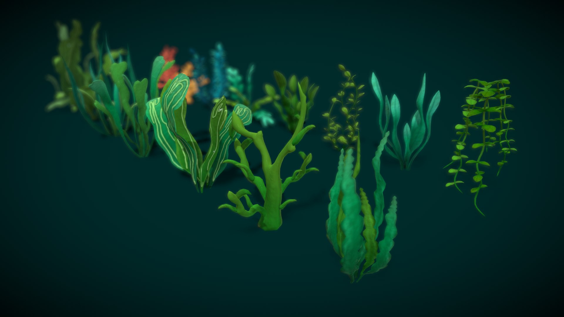 3D Model Cartoon Seaweed 10 - TurboSquid 2134534