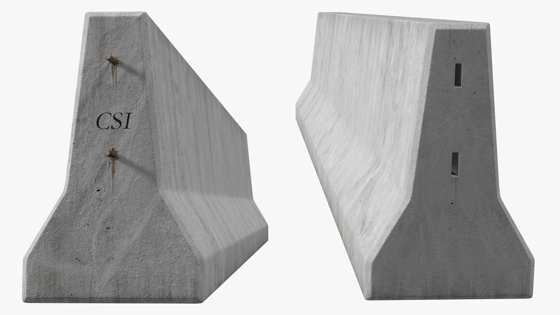 Concrete Jersey Barrier 3D Model - TurboSquid 2229430
