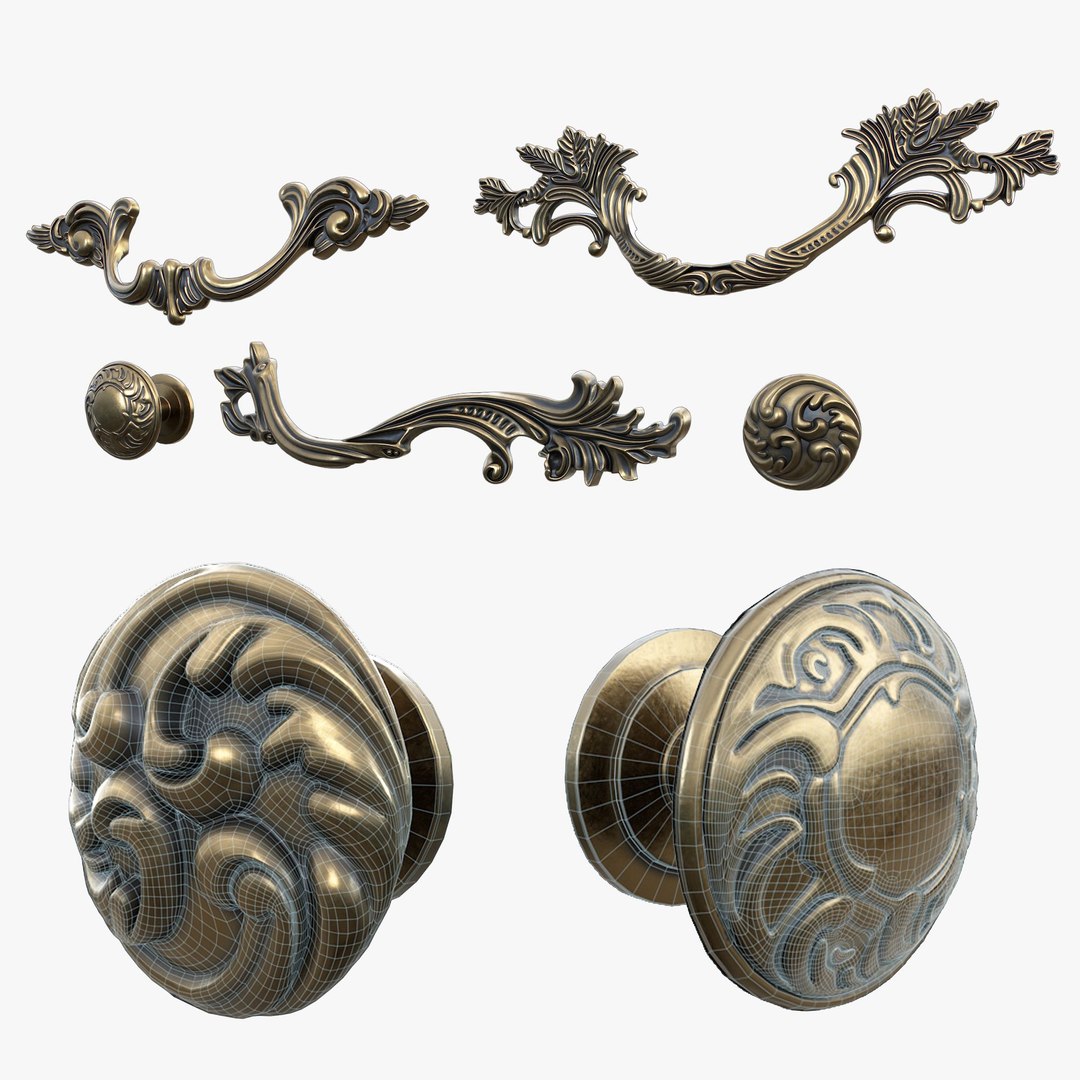 3D Classic Furniture Handles Model - TurboSquid 2159491