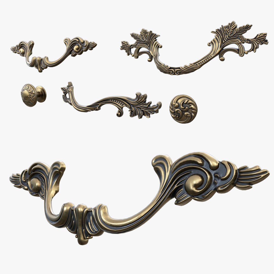 3D Classic Furniture Handles Model - TurboSquid 2159491