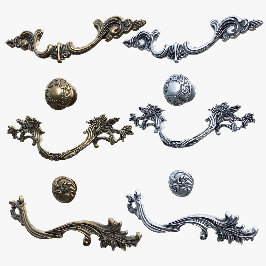 3D Classic Furniture Handles Model - TurboSquid 2159491