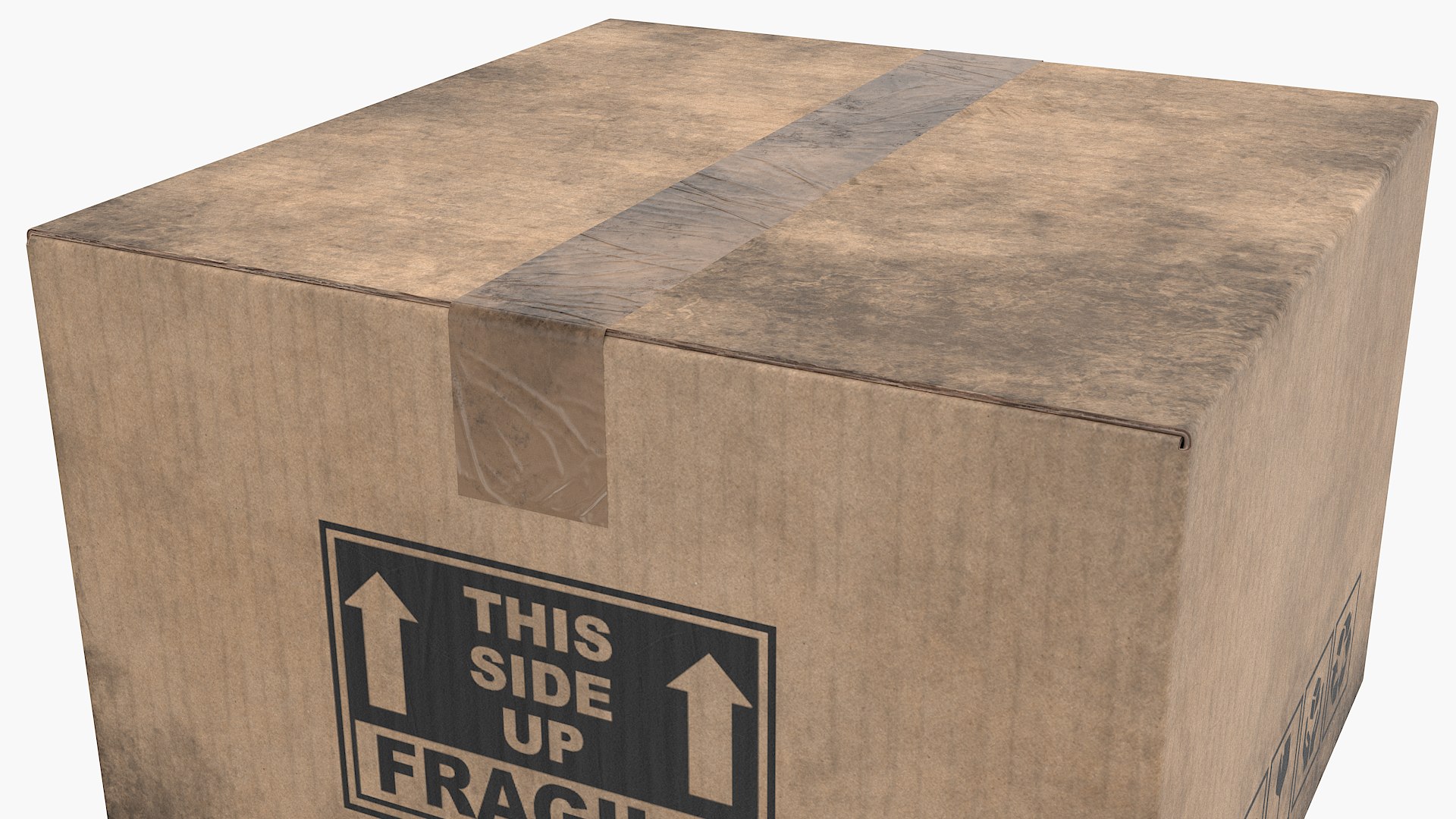3D Model Cardboard Box 4 Worn Closed - TurboSquid 2185503