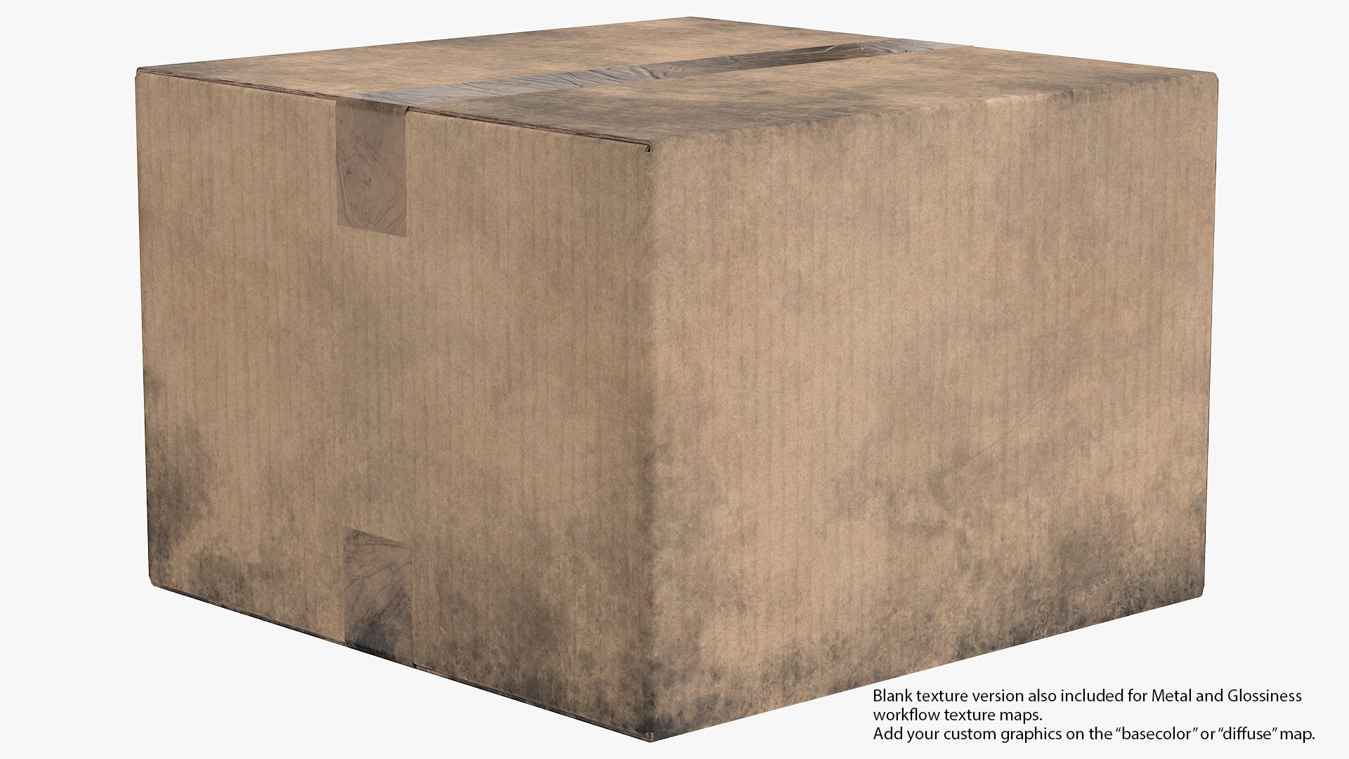 3D Model Cardboard Box 4 Worn Closed - TurboSquid 2185503