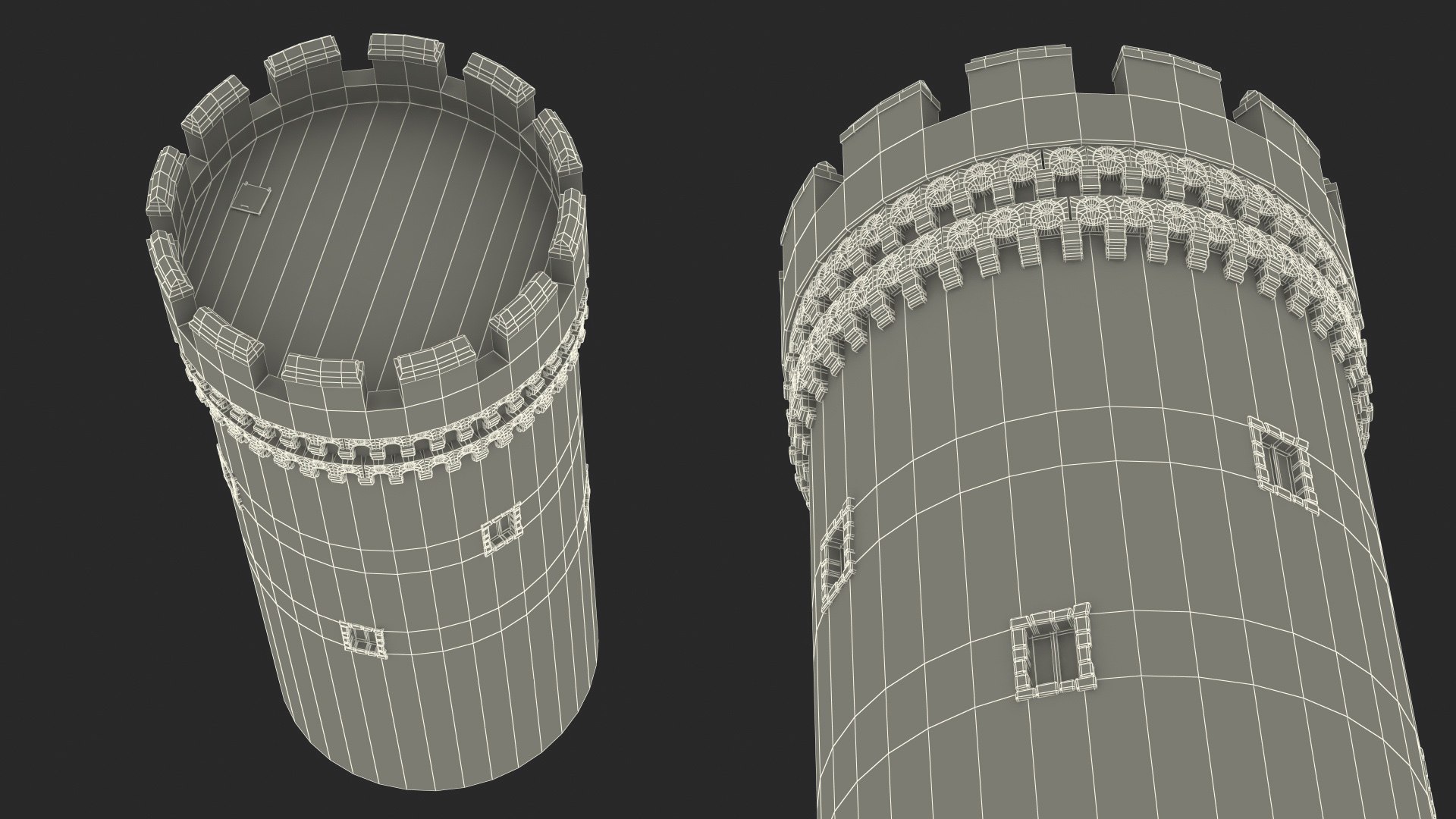 Big Medieval Castle Tower Model - TurboSquid 1474065