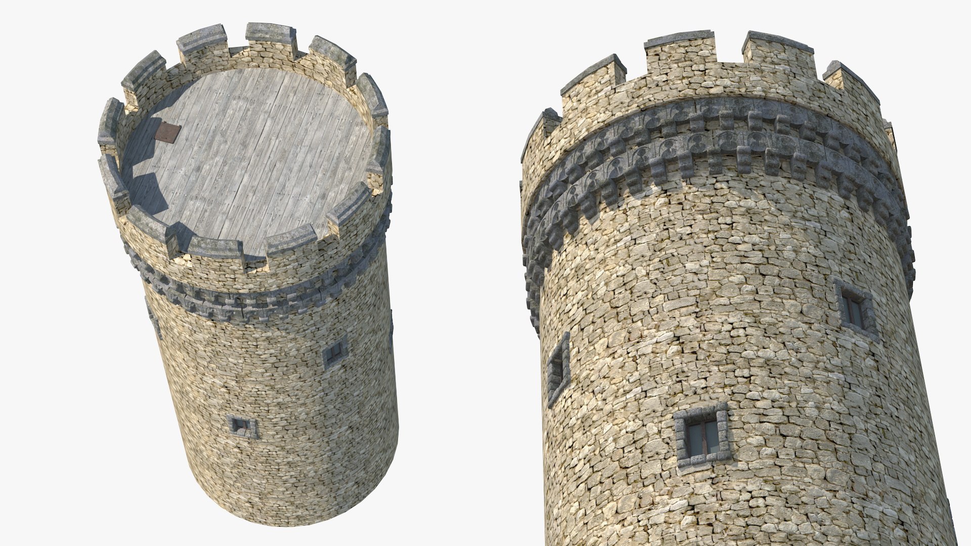Big Medieval Castle Tower Model - TurboSquid 1474065