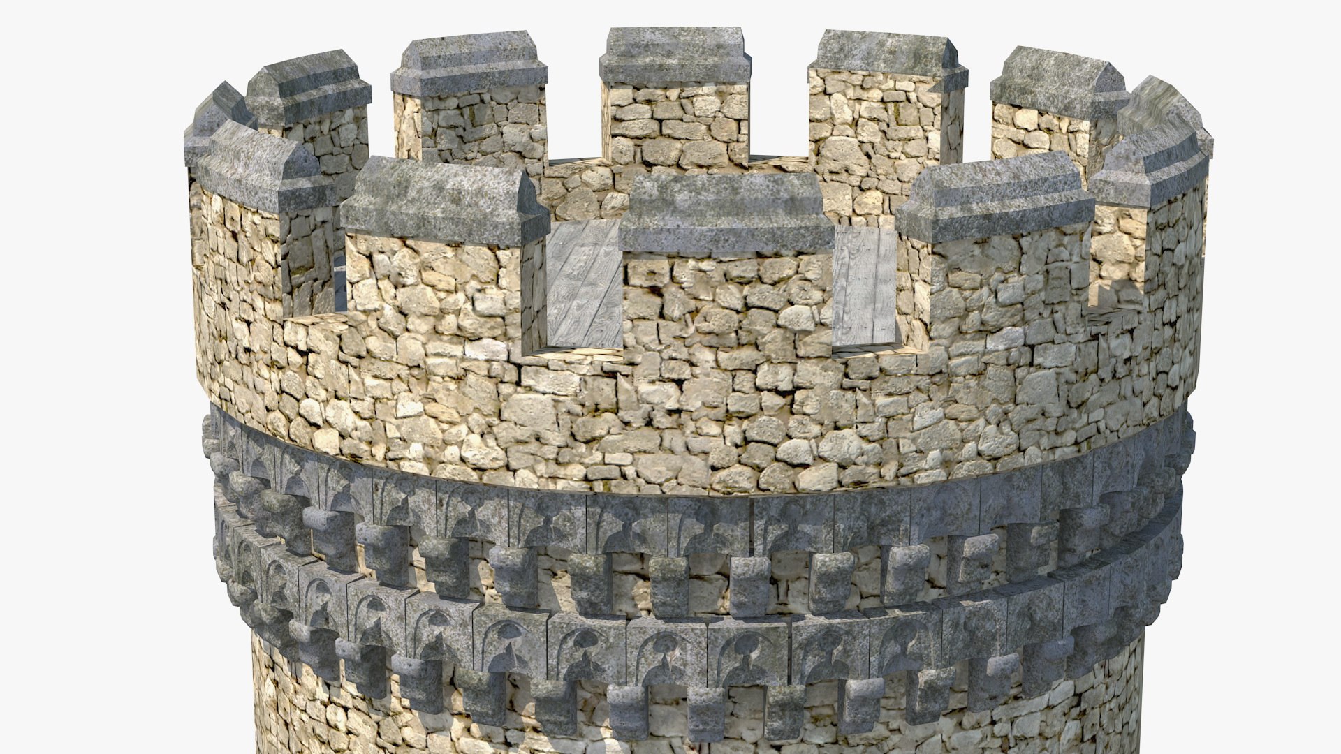 Big Medieval Castle Tower Model - TurboSquid 1474065