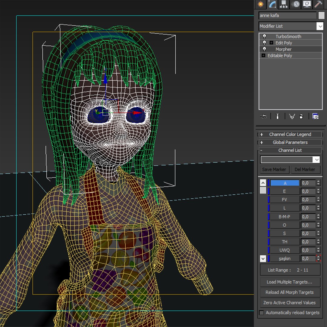 Woman character face morph 3D - TurboSquid 1285447
